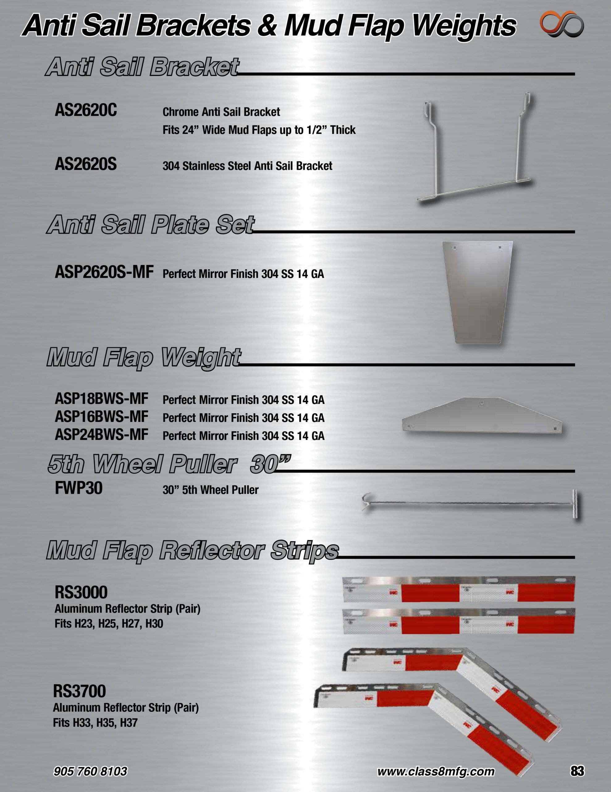ASP2620S-MF Mirror Finish Anti Sail Plate - Class Eight Manufacturing Inc.